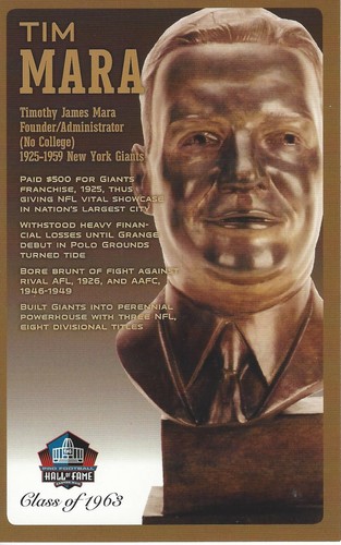 Tim Mara New York Giants Football Hall of Fame Bust Card | eBay