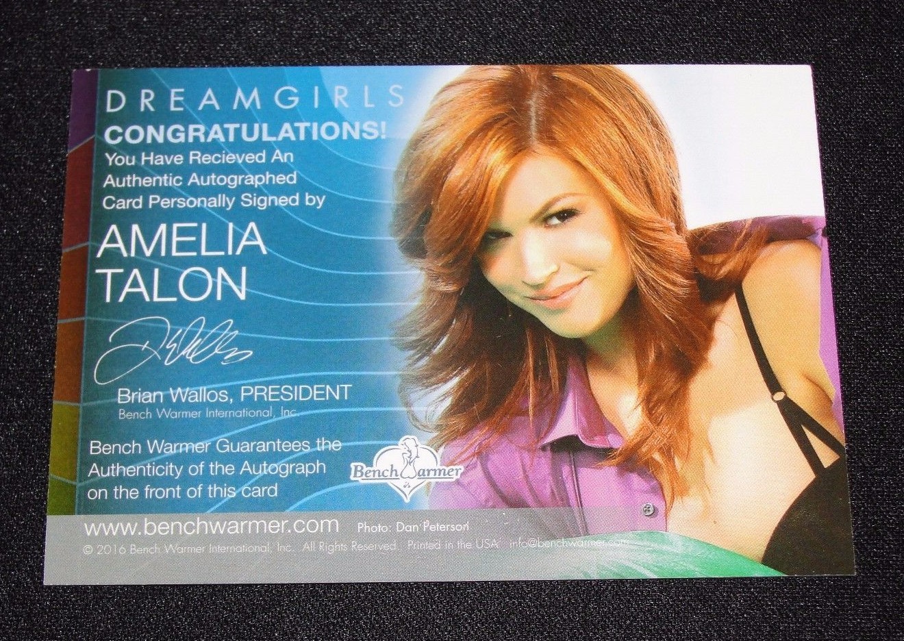 2017 Benchwarmer AMELIA TALON Dreamgirls #3 Pink Foil Autograph PLAYBOY ...