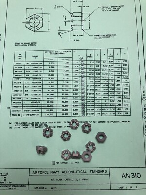 (10ea) AN310D4 1/4-28 Aluminum Castle Nuts, AN310-D4 | eBay
