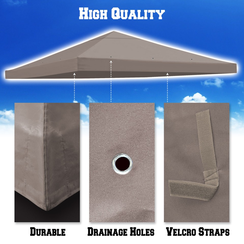 10'x10' Replacement Patio Pavilion Canopy Top Gazebo Tent Sunshade ...