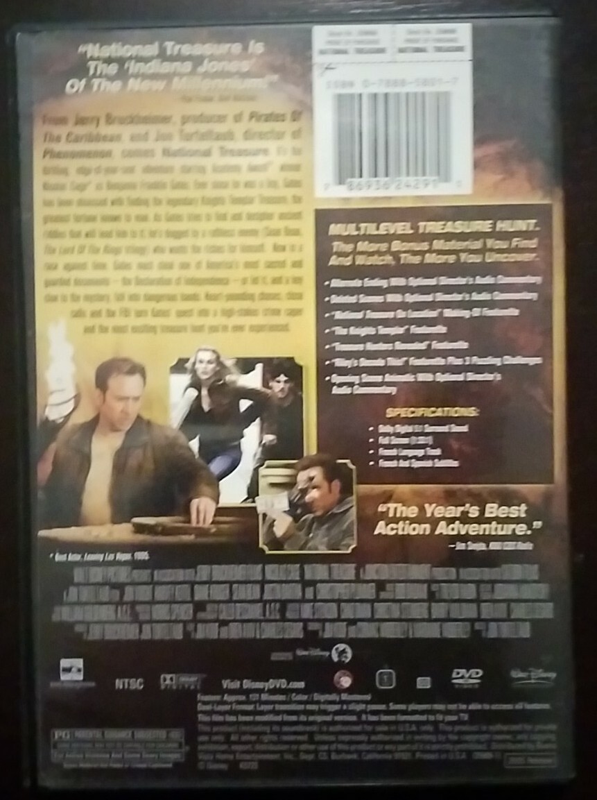 National Treasure (Disney Full Screen Edition DVD) Nicolas Cage ...
