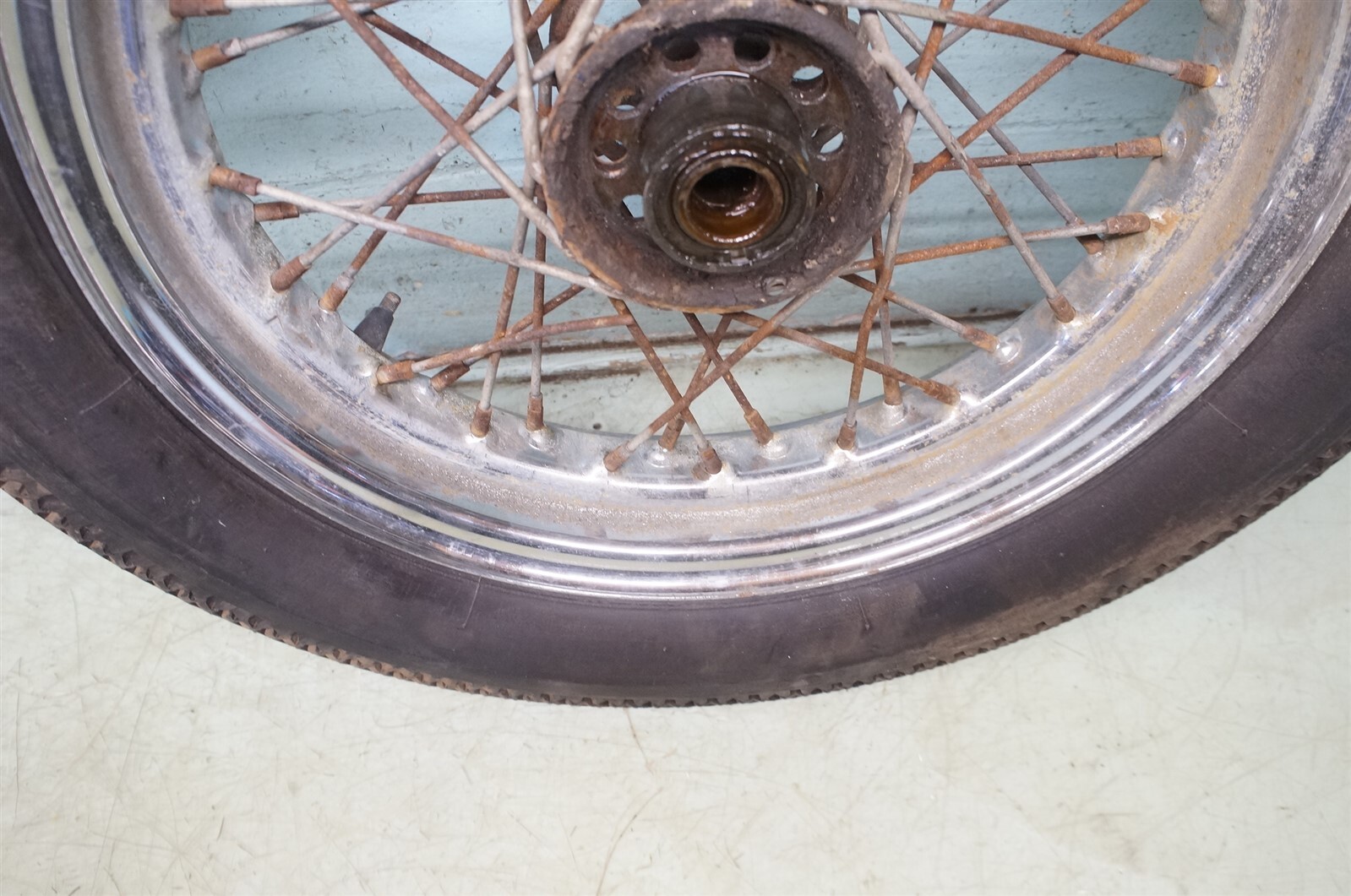 1958 Harley Panhead Knucklehead Fl Flh Duo Glide OEM *2405 Front Wheel ...