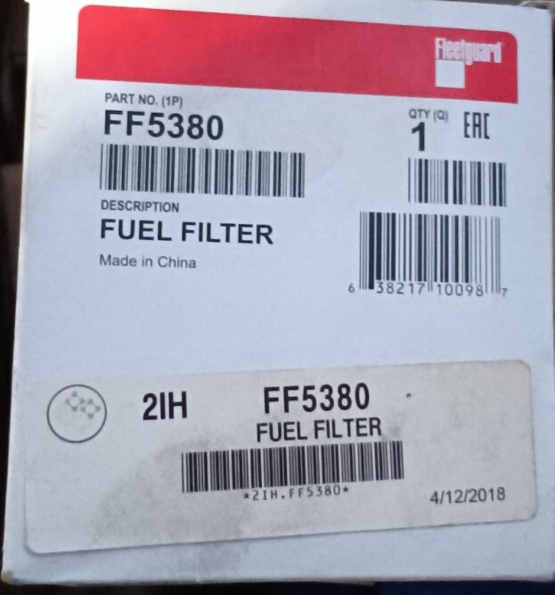 FLEETGUARD FF5380 - Fuel filter cross reference