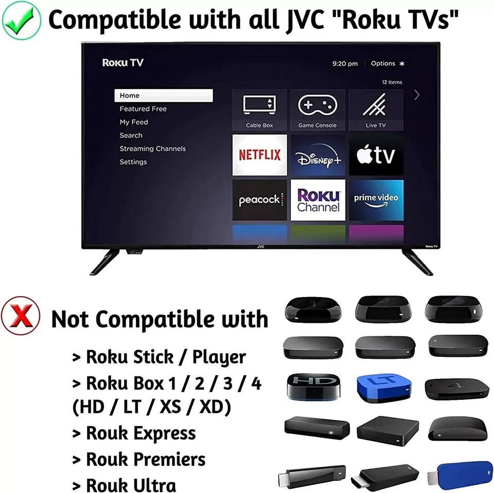QTY 2 Original Hisense Roku TV Remote Control Compatible w/ All Hisense ...