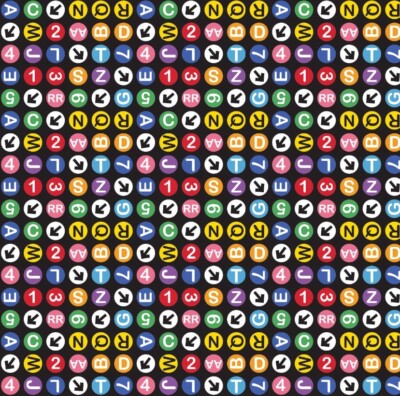 Cocktail Napkins Set 2 Cotton 10” New York City Blk Subway Print Gift ...