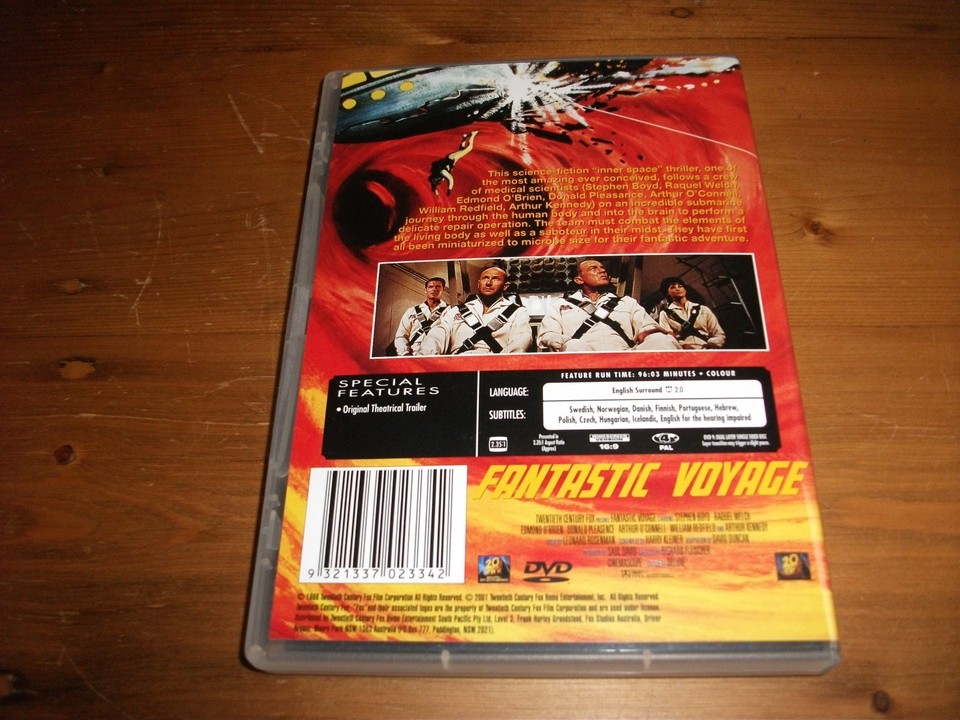 FANTASTIC VOYAGE 1966 (DVD) G STEPHEN BOYD RAQUEL WELCH DONALD ...
