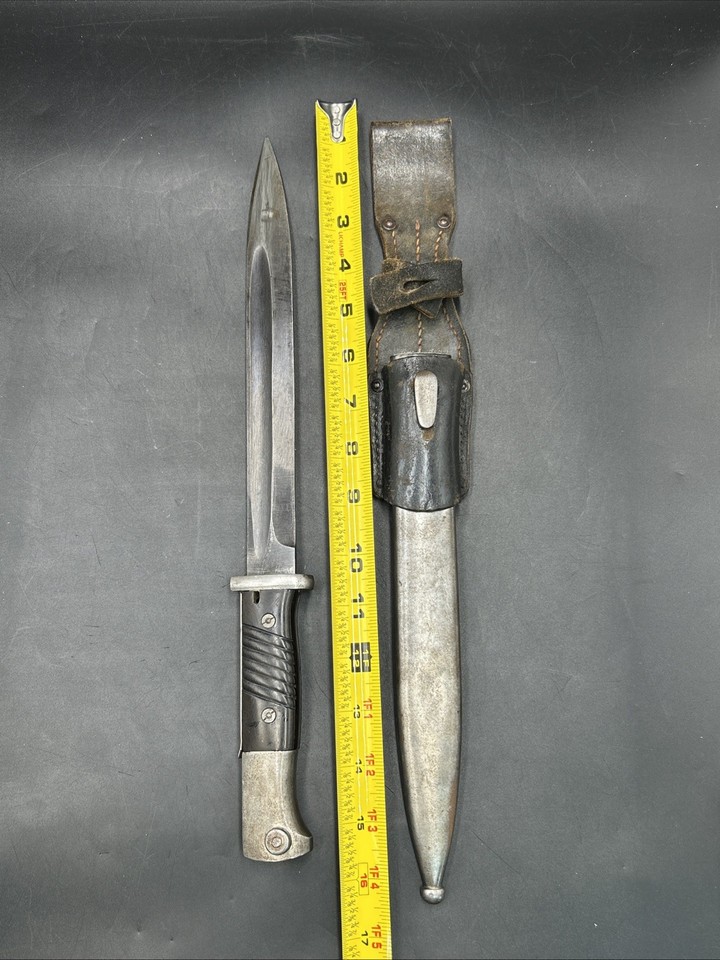 Vintage WW2 WWII German WKC M1884 K98 Mauser Bayonet w/ Scabbard & Frog ...