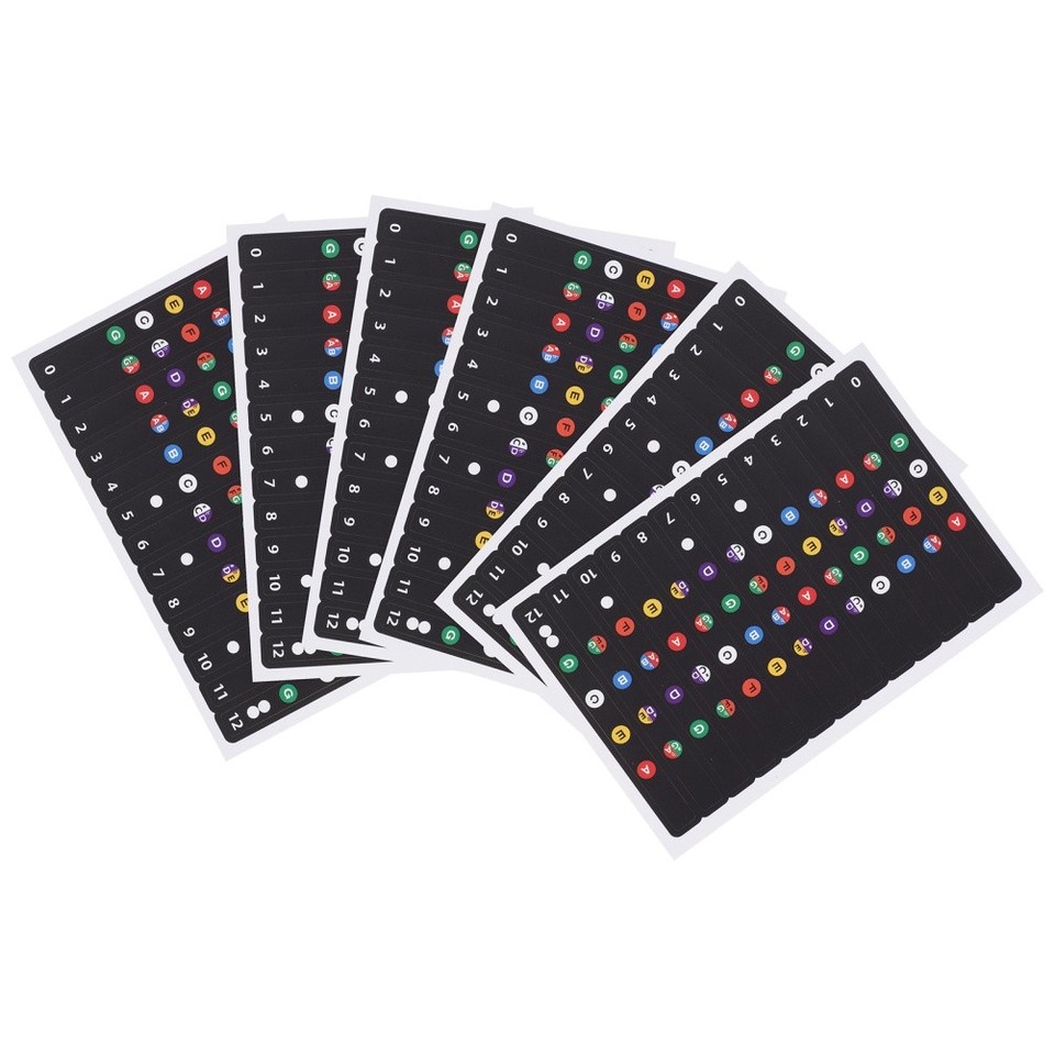 6 Sheets Ukulele Practice Tool Piano Stickers Fretboard Note Map Label ...