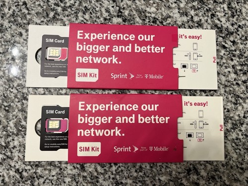 SIM Card and Tool New Sprint T-Mobile SIM Kit Lot of 2 | eBay