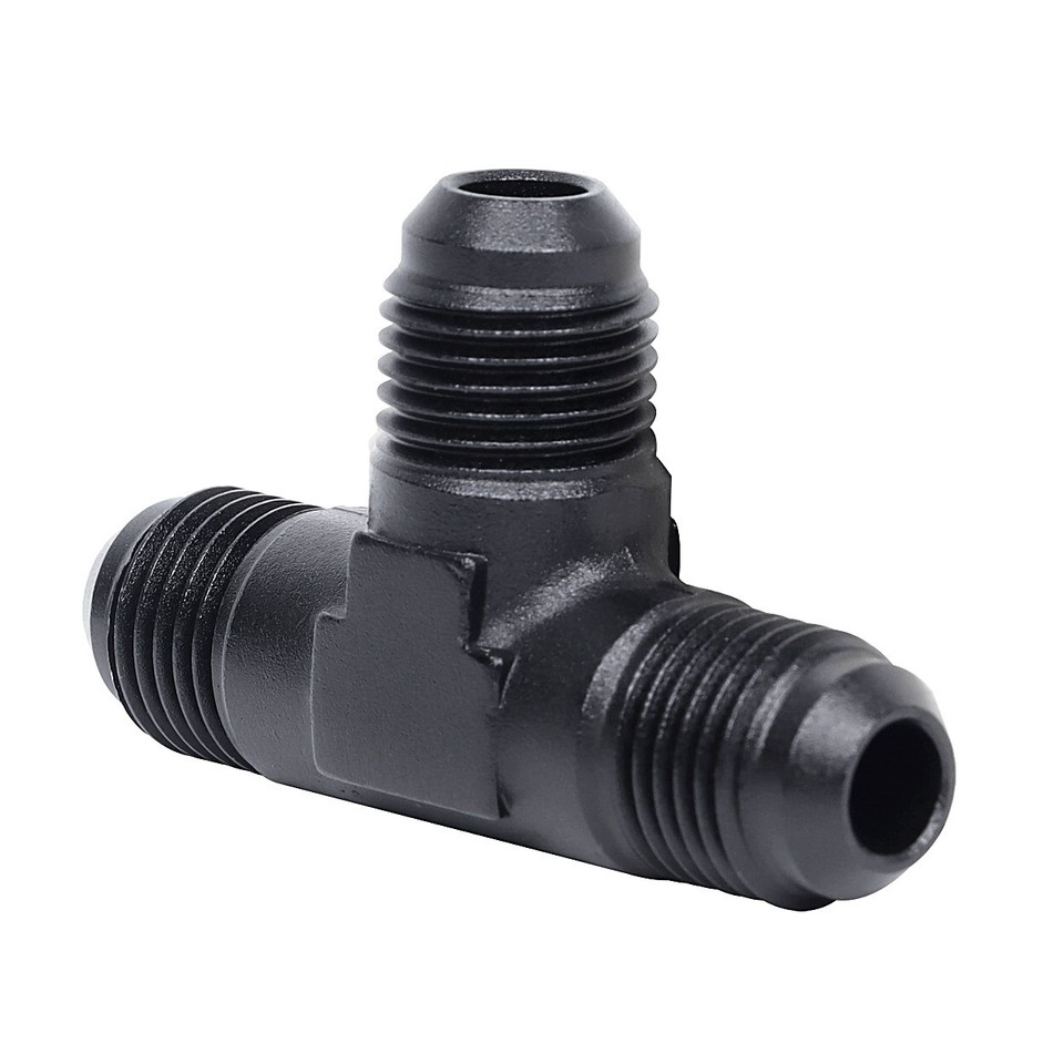 LokoCar 6AN Male Flare Tee Fitting Adapter, Black Anodized T Fuel Hose ...