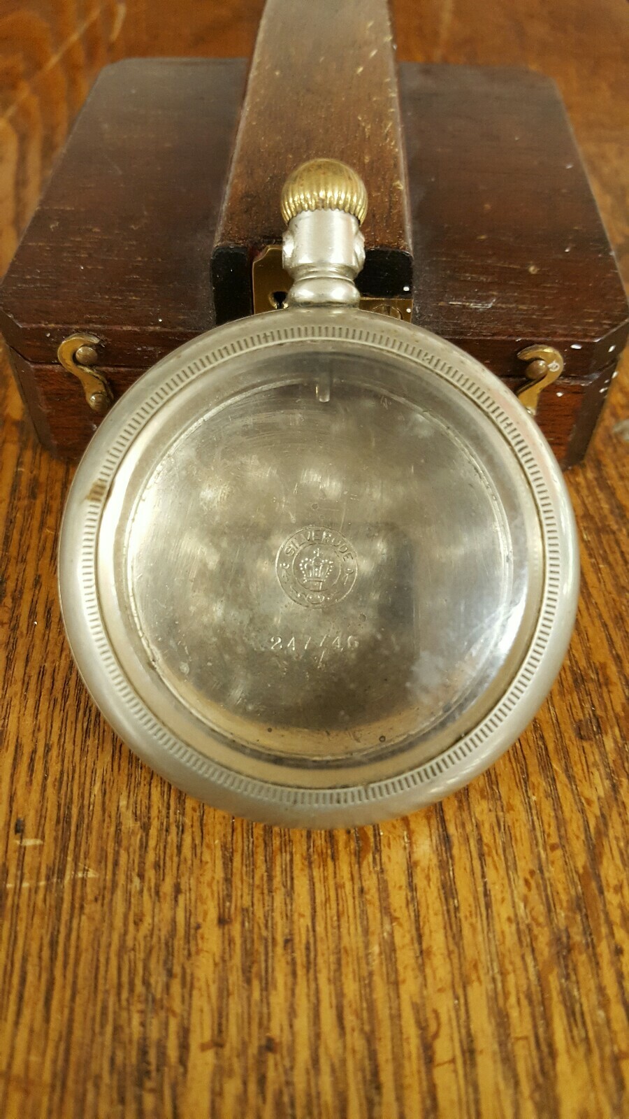 VINTAGE NICKEL SILVERODE POCKET WATCH CASE- 18 SIZE CASE-SERIAL#247746 ...