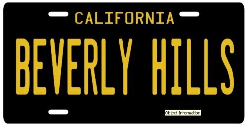 BEVERLY HILLS California 1960's Black Aluminum CA License Plate | eBay