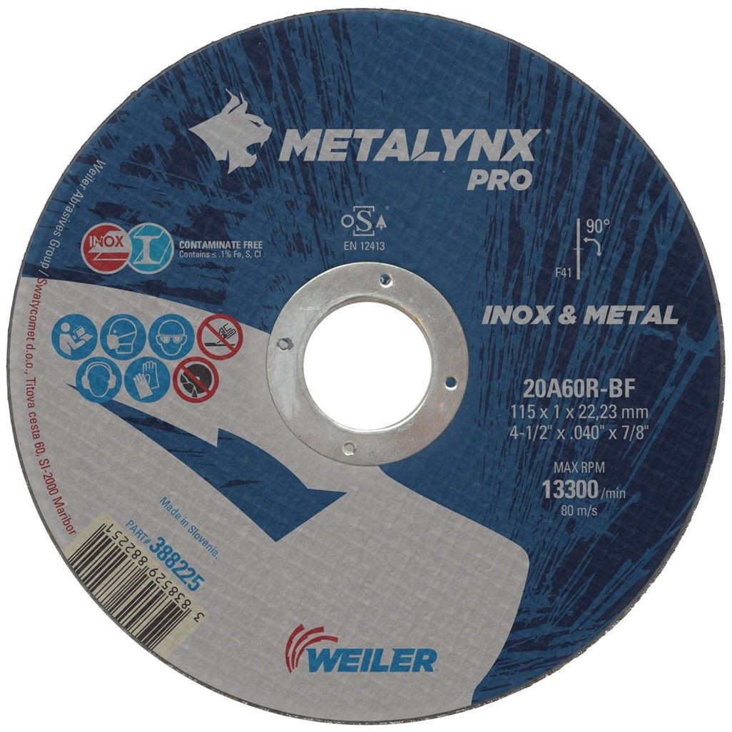 Metalynx Pro INOX 115 x 1mm Slitting Disc - Precision for Stainless ...