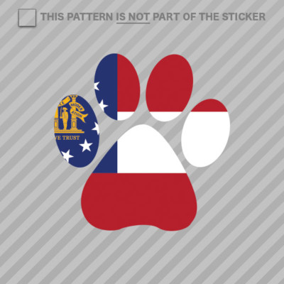 Georgia State Shaped Paw Print Sticker Self Adhesive Vinyl Dog Cat Pet ...