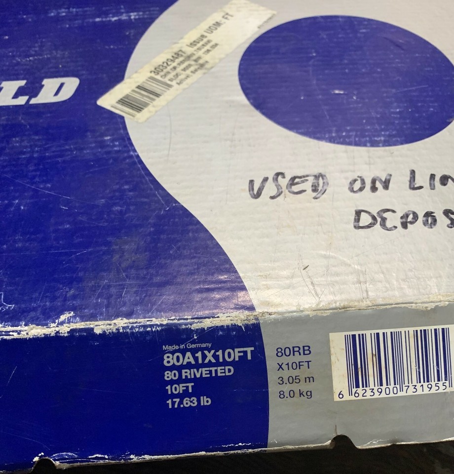 RENOLD 80A1 80 RIVETED ROLLER CHAIN 80RB ONLY 3' IN THIS BOX NEW | eBay