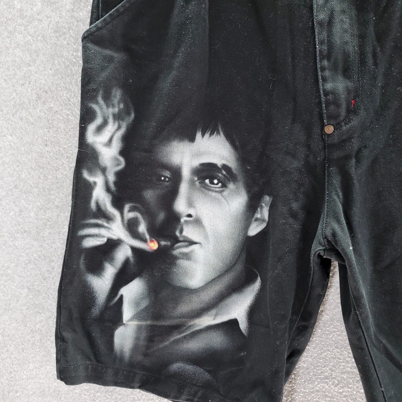 Scarface Men Shorts 38 Black Denim Graphic Al Pacino … - Gem