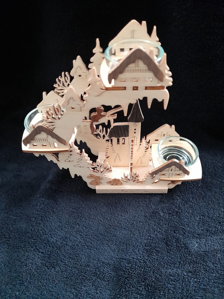 Wooden art from the Erzgebirge / tea light holder / decoration | eBay UK