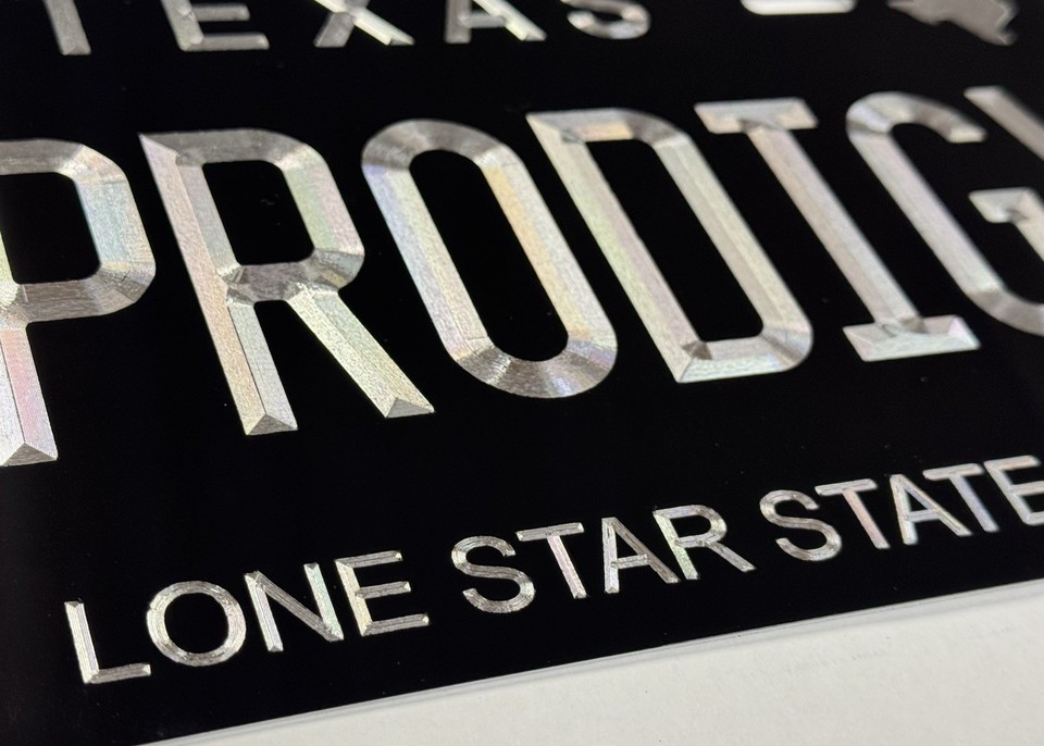 REFLECTIVE Custom Texas TX Any State Car Tag Diamond Etched Front ...