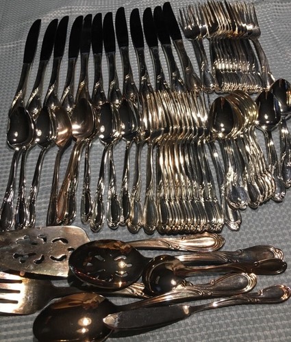 International ER 66p Silver Plate Flatware Silverware Set 12 sets+6 ...