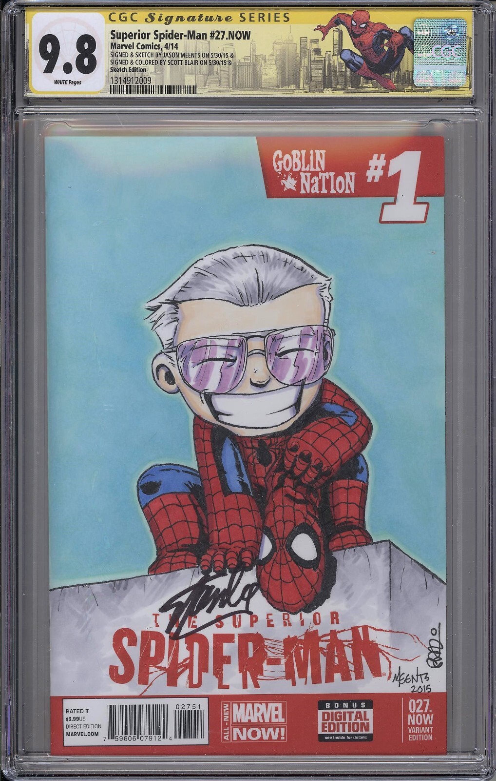Superior Spider-Man #1 CGC SS 9.8 Stan Lee SIGNED ONE OF A KIND CHIBI ...