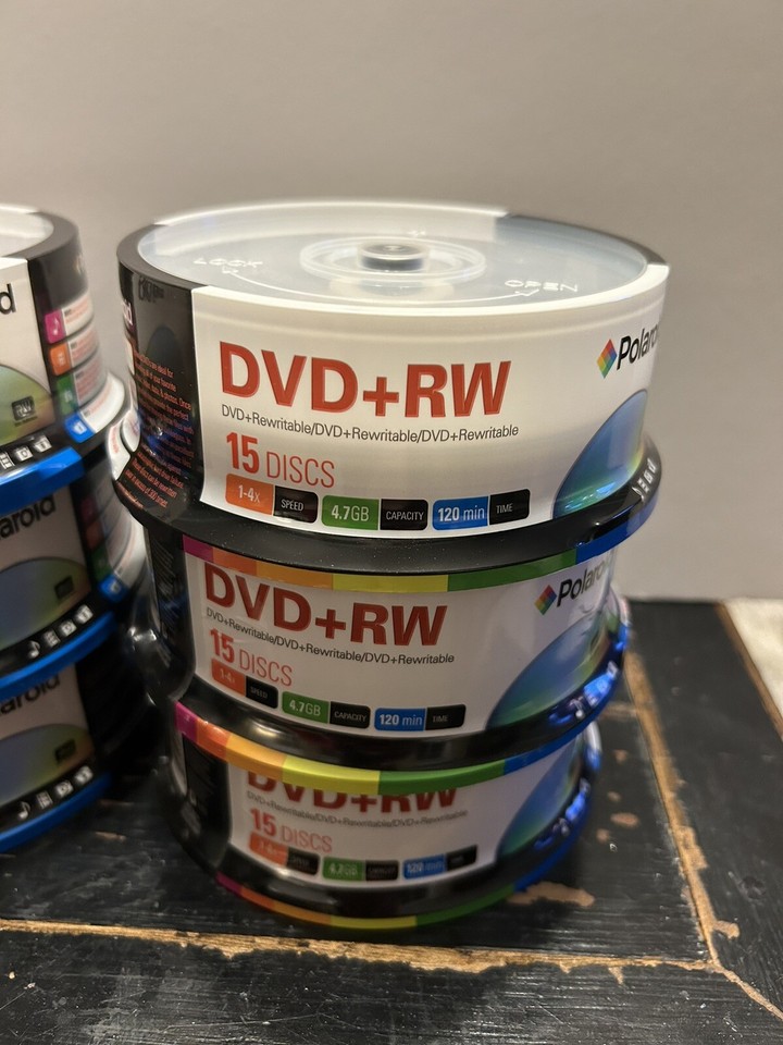 Polaroid DVD+RW 4.7GB Blank 4x Rewritable DVD Disc, 90 Pieces 6 ...