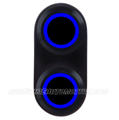BLACK BILLET POWER WINDOW SWITCH BLUE HOT ROD HOLDEN CHEV FORD WILLYS ...