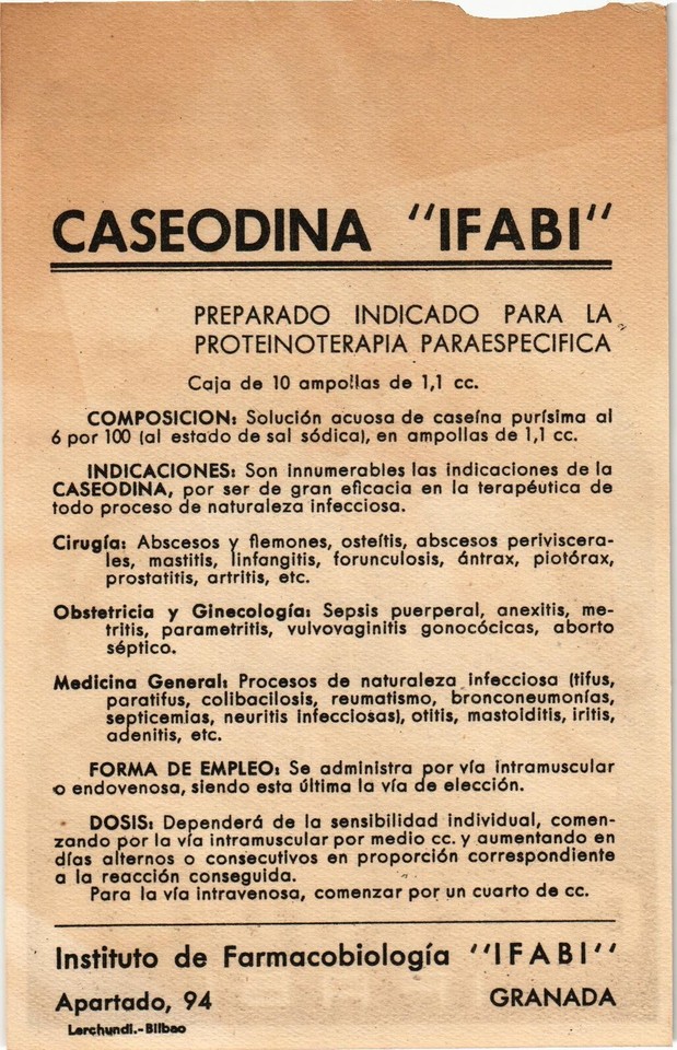 Spain old medical advertisement Caseodina (165) | eBay