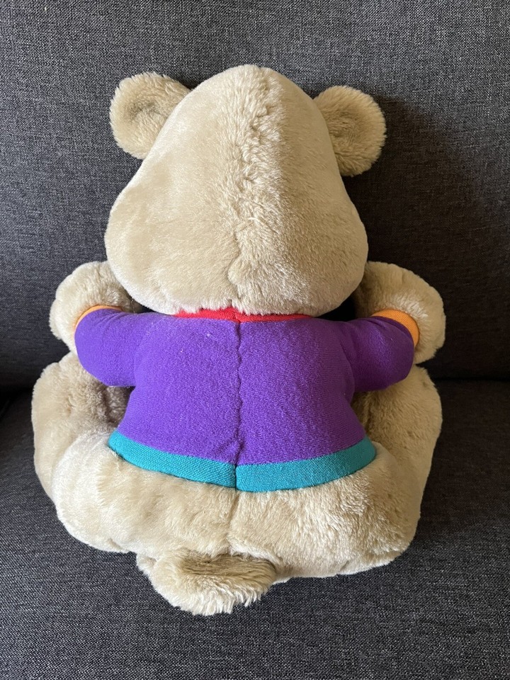 TV Teddy Interactive Talking Toy Friend Plush Bear Only 12" 1993 ...