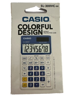 NEW! Casio SL-300VC-BE Hand Held Calculator With 8 Digit Display - Blue ...