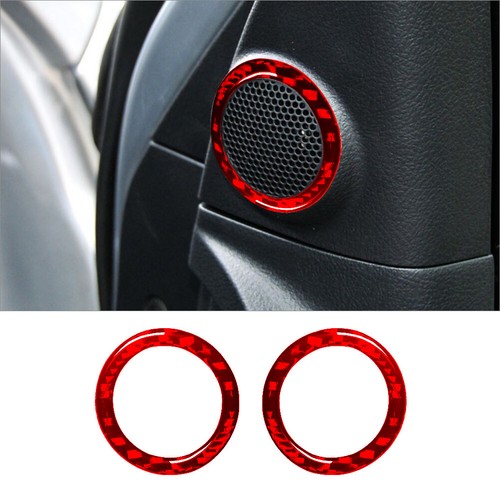 2Pcs Red Carbon Fiber Interior Door Tweeter Cover Trim For Toyota ...