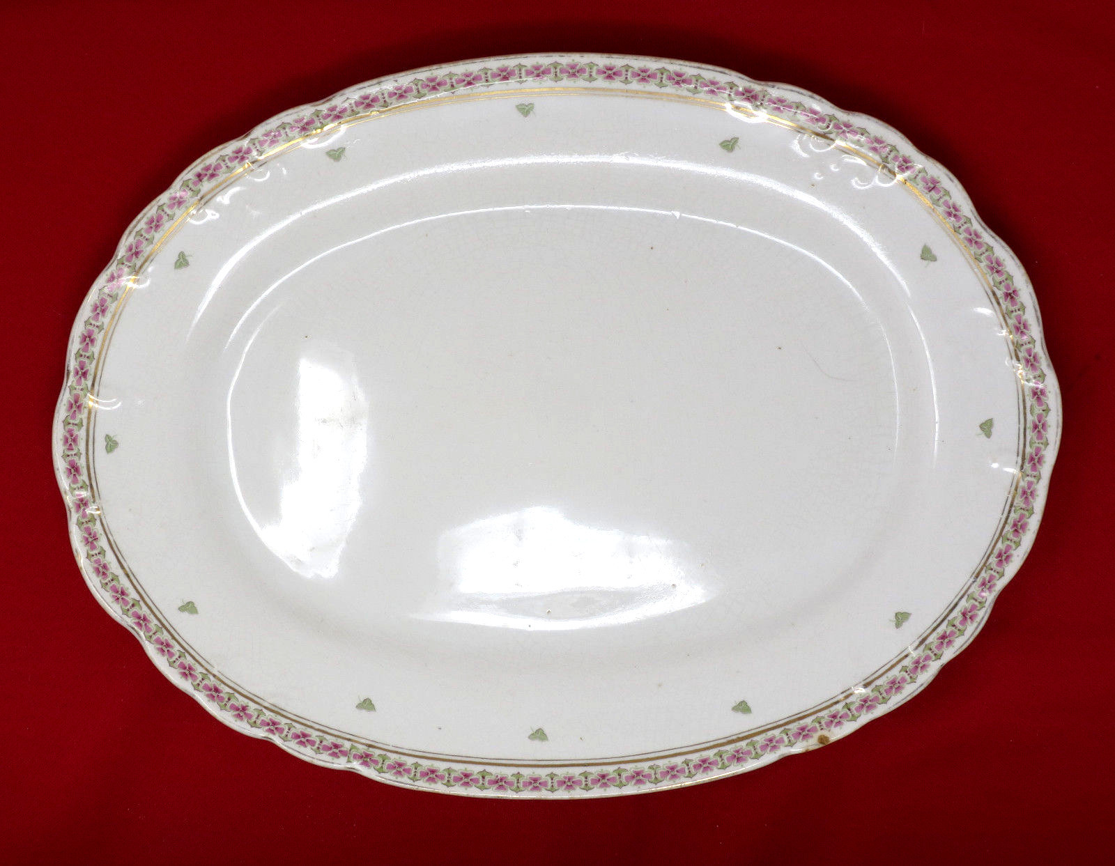 Antique Mercer Pottery Co Semi Vitreous 15 inch Oval China Platter ...