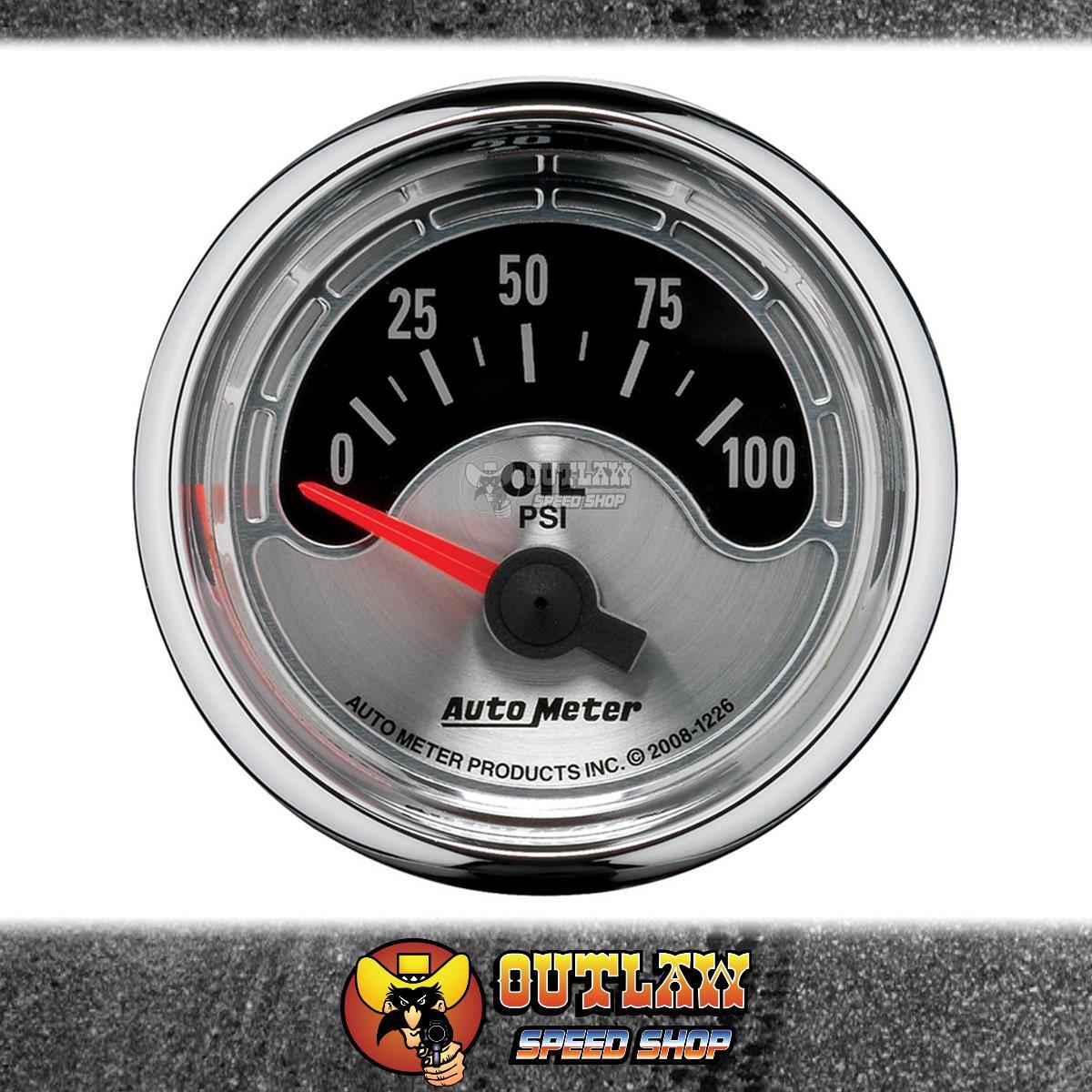 AUTOMETER OIL PRESSURE GAUGE AMERICAN MUSCLE ELECTRIC 2-1/16" 100 PSI ...