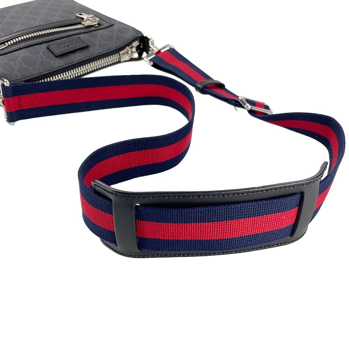 GUCCI GG supreme PVC Leather Canvas Fabric Black Gray Cross body bag ...