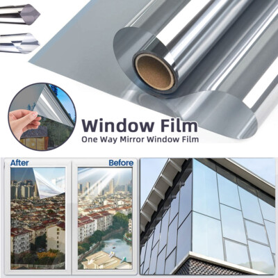 One Way Mirror Window Film Reflective Home Privacy Solar Tint Foil ...