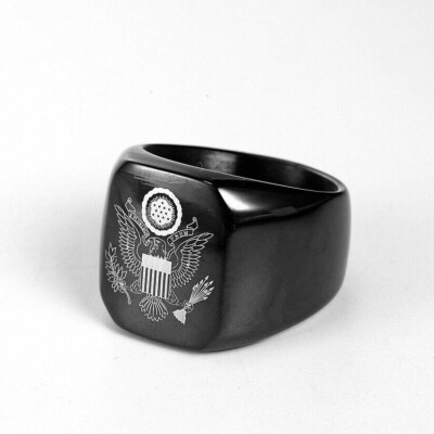 Vintage America Eagle US Army Ring Stainless Steel Army Veteran Patriot ...
