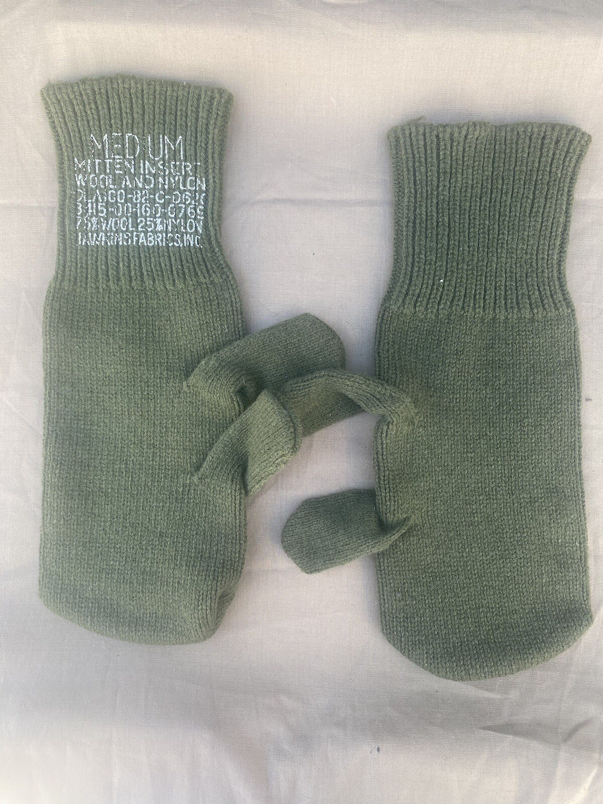 Military Trigger Mitten Glove Insert Wool Nylon Blend Size Medium | eBay