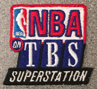NBA BASKETBALL ON TBS SUPERSTATION CLOTH 2.75" TV PROMO ADVERTISING ...