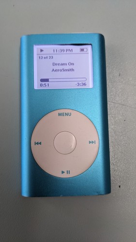 Apple iPod Mini 4GB Mp3 Player A1051 2nd Generation M9802LL Blue TESTED ...