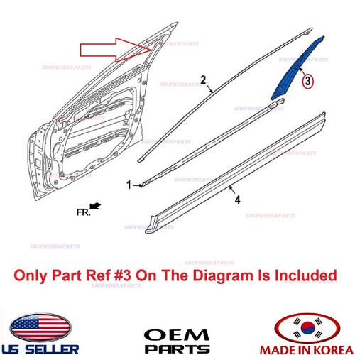 Genuine Rear Door Molding Outside Vertical RIGHT ⭐OEM⭐ Hyundai 83260 ...