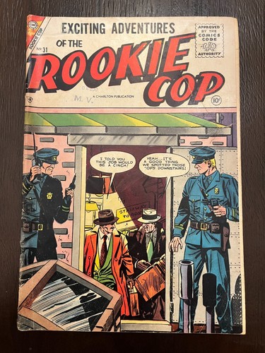 VINTAGE 1957 Charlton Comics ROOKIE COP #31 Golden Age Police Cover ...