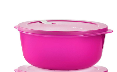 Tupperware Crystalwave Plus Large Round 4 Qt Microwave Safe Bowl Pink ...