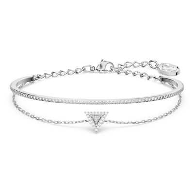 Swarovski Ortyx bracelet Triangle cut, Pavé, White, Rhodium, Small ...