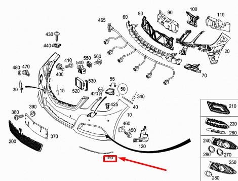 Mercedes-Benz E W212 Front Left Bumper Molding A2128850321 Genuine for ...