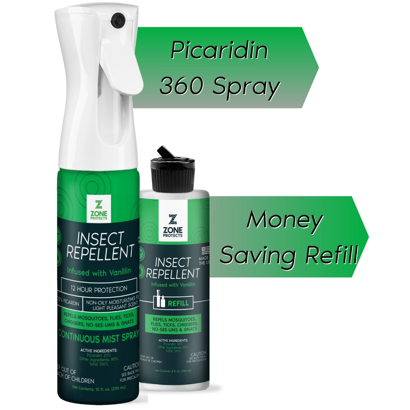 Zone Protects Picaridin Insect Repellent Spray; Continuous Spray and ...