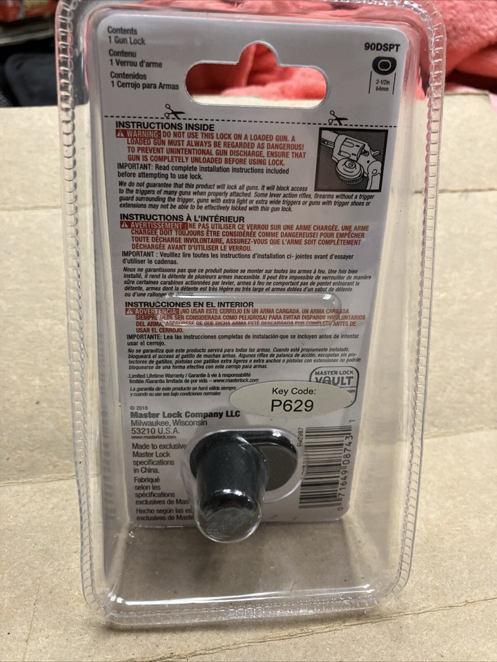 New In Box Master Lock 90DSPT Keyed Gun Trigger Lock 1 Pack Gun Lock ...