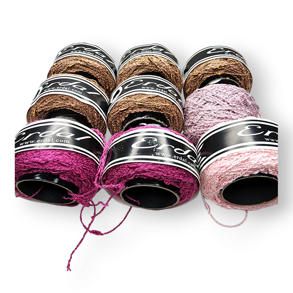 NOS Erdal Magic Yarn Solid Color Warm Brown Fuschia Pink 9 Balls Slubby Yarn | eBay
