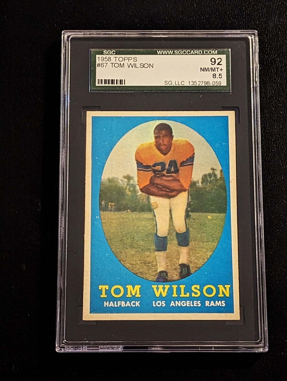 1958 Topps FB #67 Tom Wilson (Rams) SGC 8.5 (SGC Pop of 4--None Higher ...