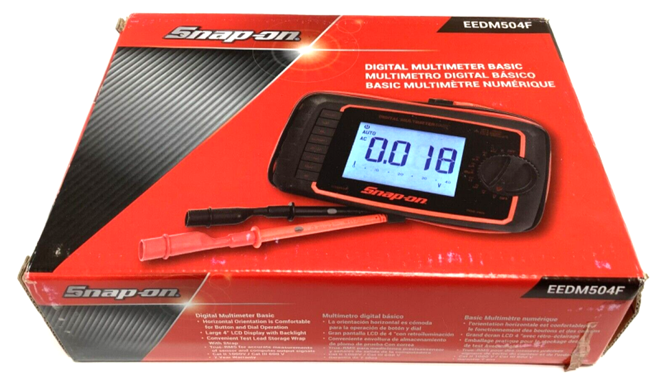 New Snap-on™ EEDM504F Autoranging Digital Multimeter DMM in Vinyl Pouch ...