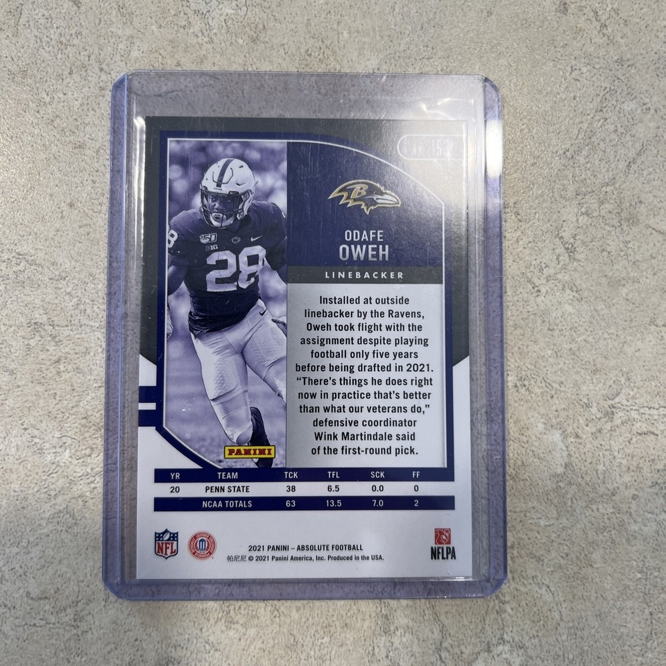 ODAFE OWEH 2021 ABSOLUTE RAVENS ROOKIE RED FOIL RC 153 | eBay