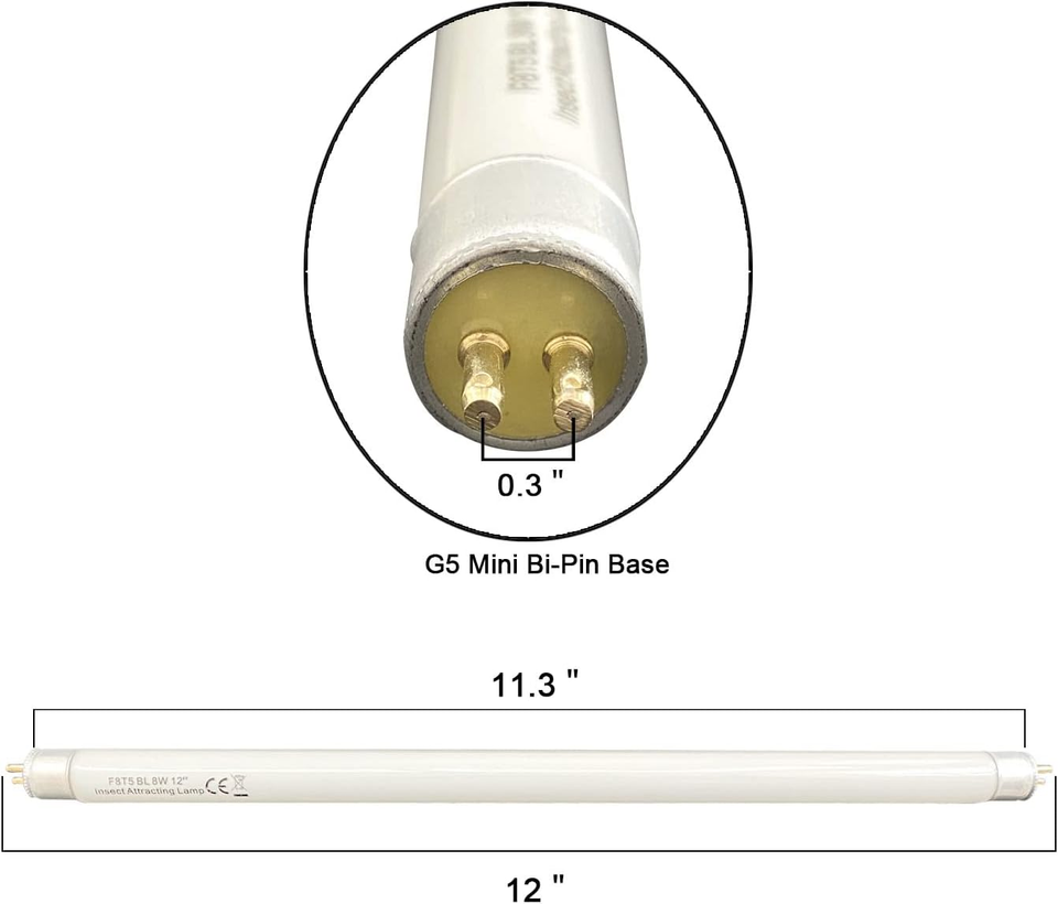 (2Pack) F8T5/BL 12 Inch Black Blue Light Bulb, G5 Base,T5 F8W BL368 ...
